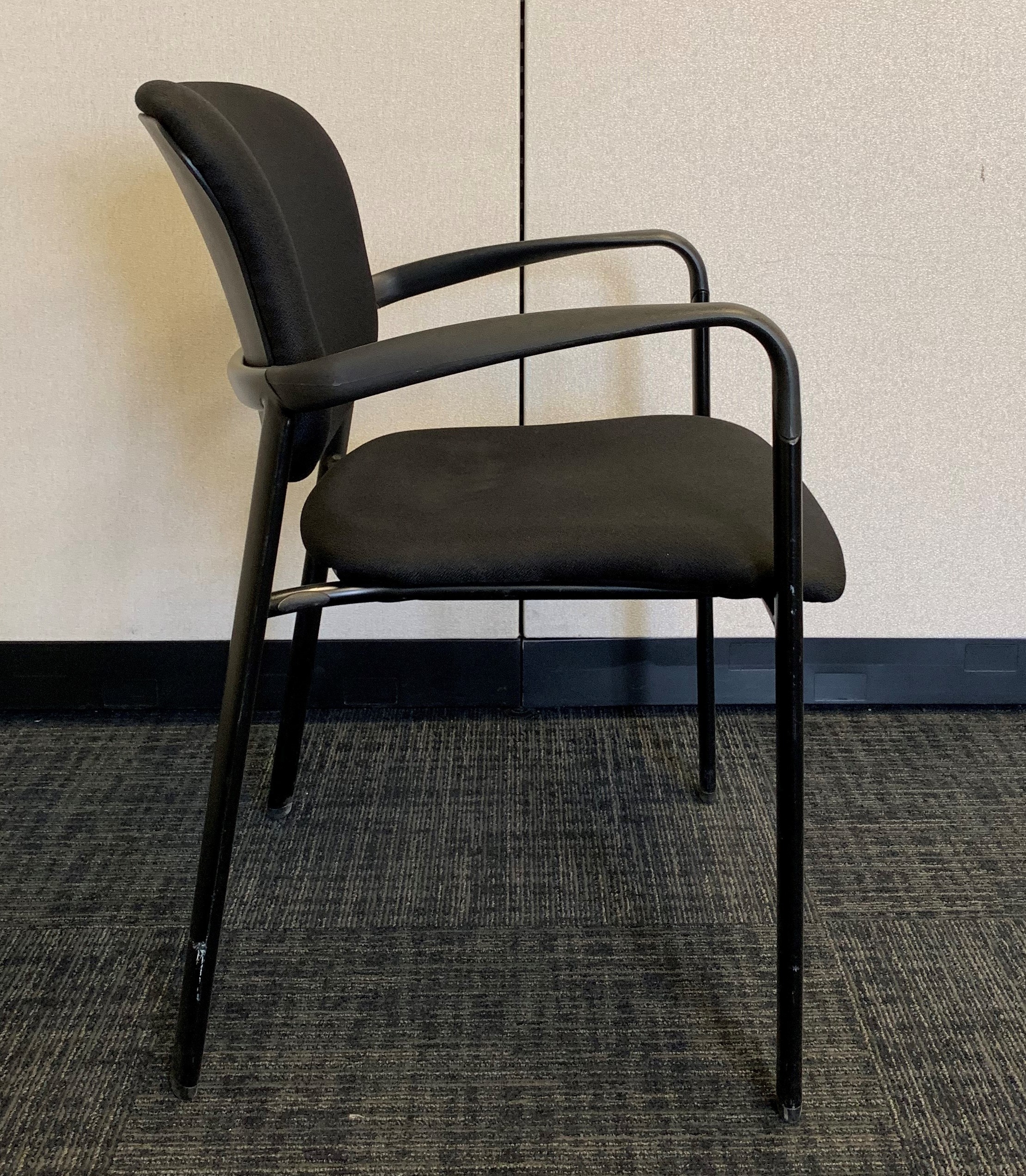 Haworth Improv Visitor Chair Black Frame with Black Fabric
