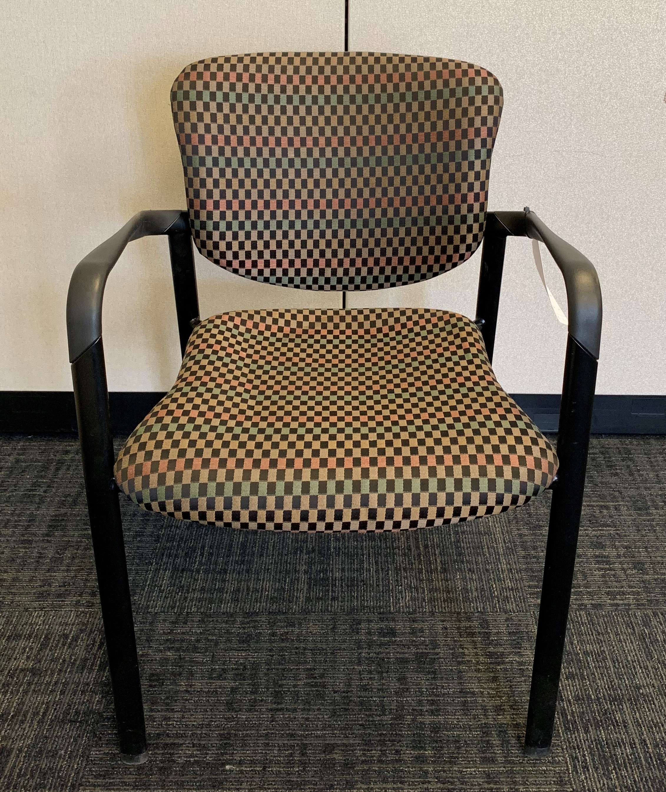 Haworth Improv Visitor Chair Black Frame with Chequered Fabric