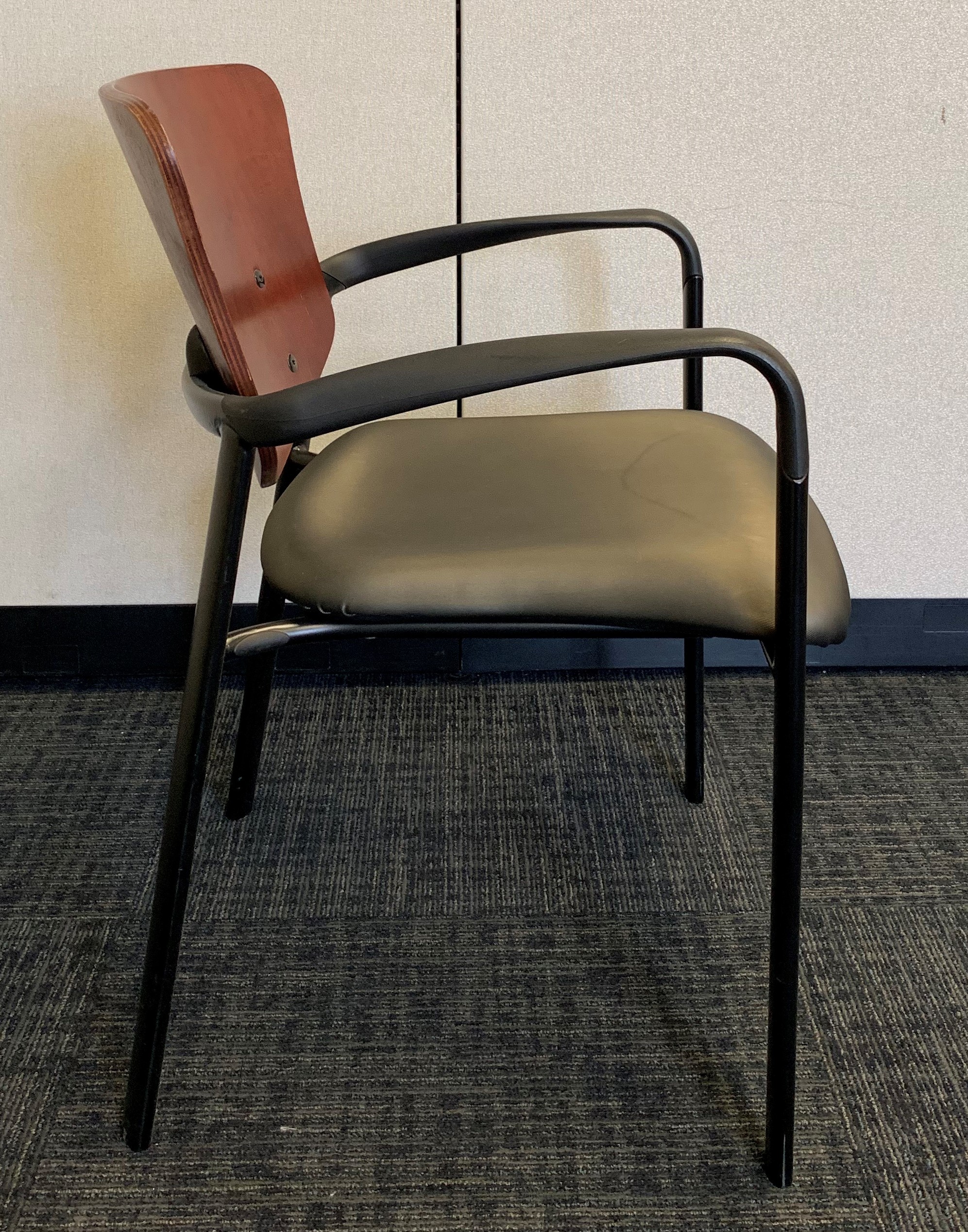 Haworth Improv Visitor Chair Black Frame with Wooden Back