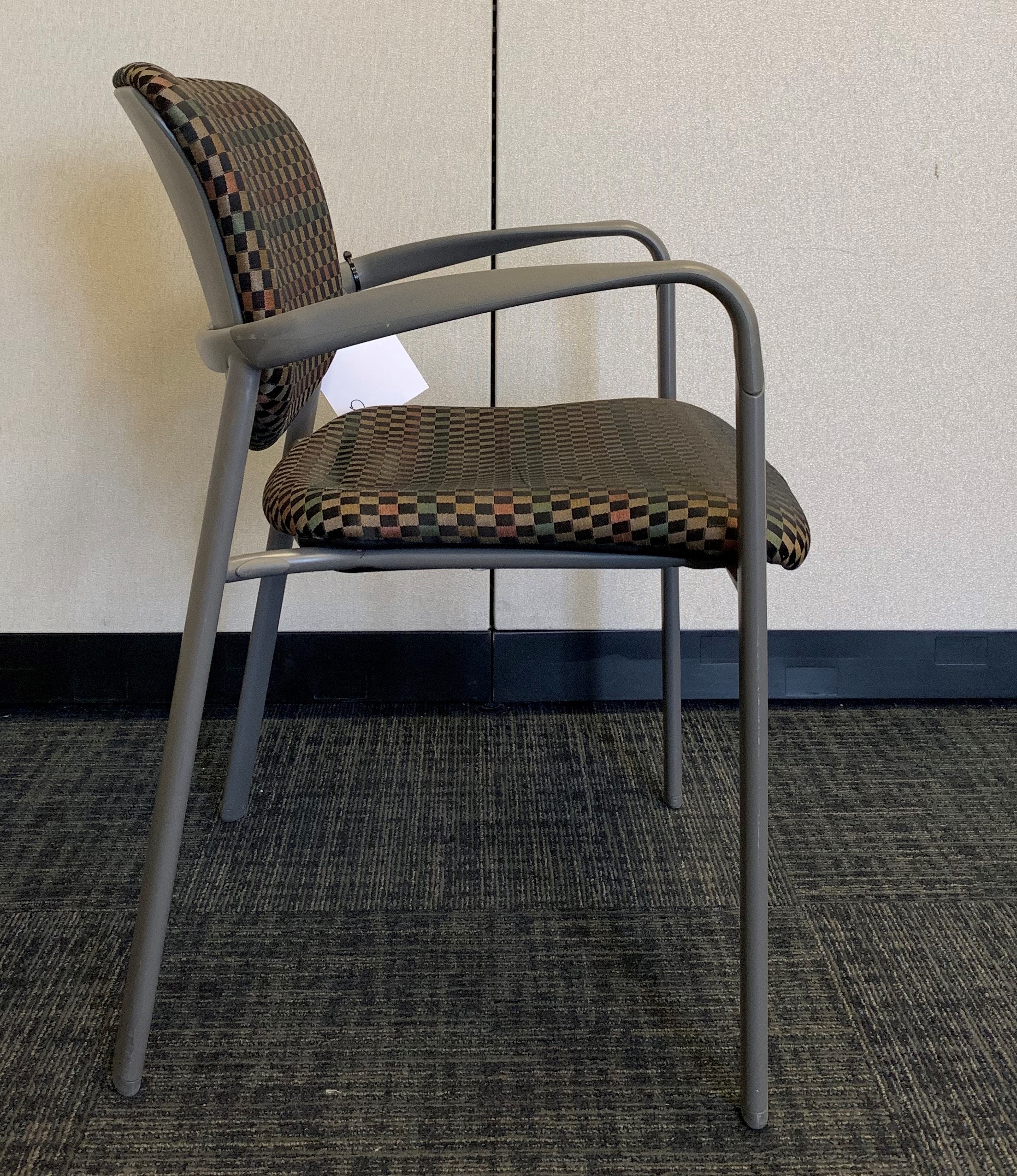 Haworth Improv Visitor Chair Graphite Frame with Chequered Fabric