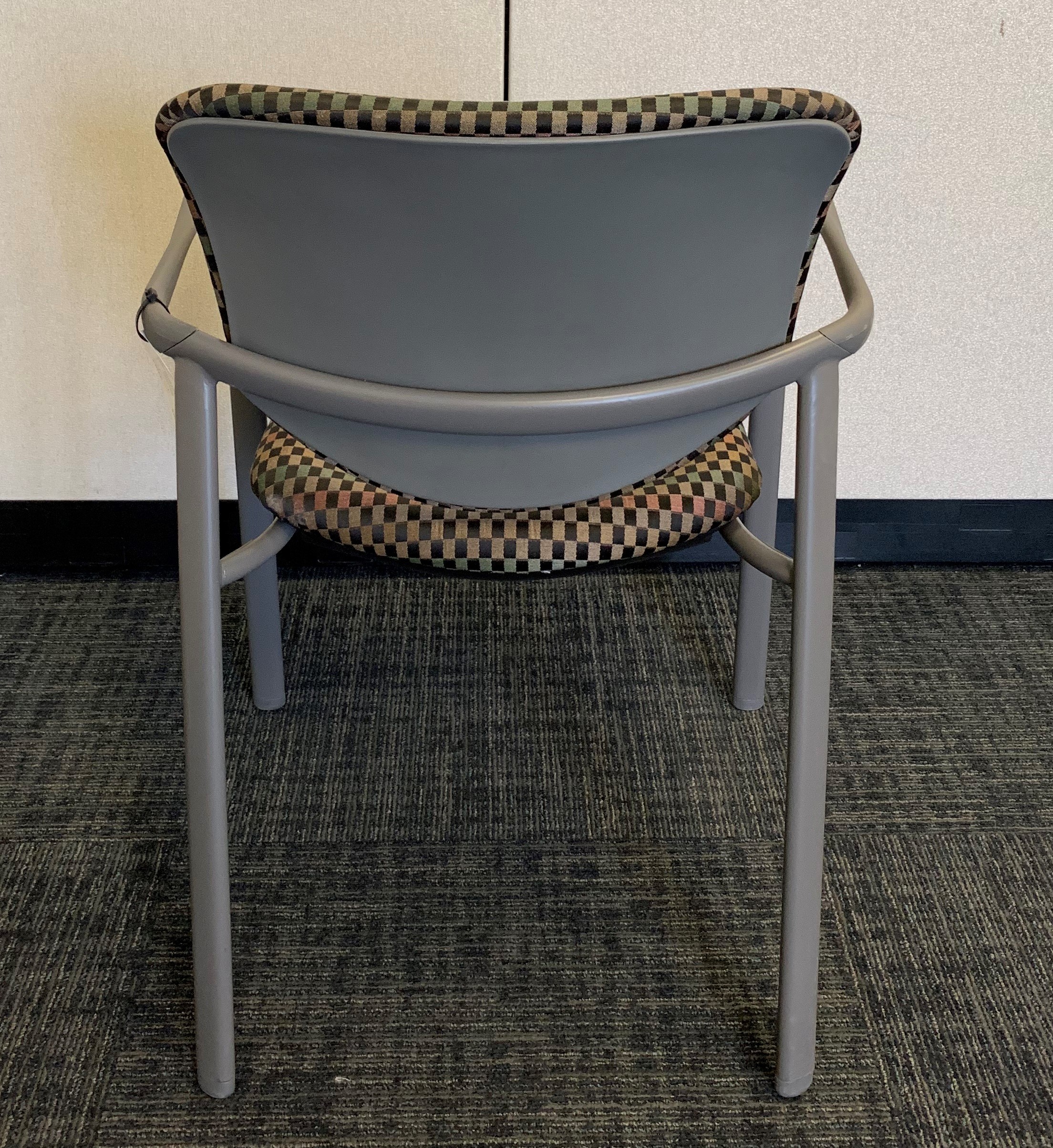 Haworth Improv Visitor Chair Graphite Frame with Chequered Fabric